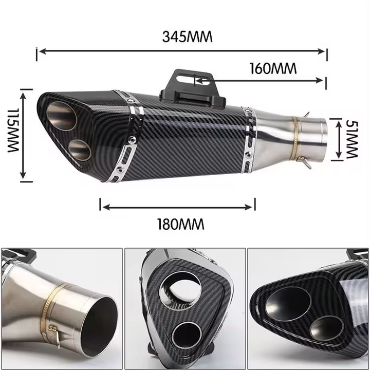 GY6 EFI Motorcycle Exhaust Muffler Exhaust Muffler Pipe for GY6 125 150 ...