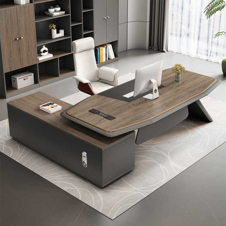 China Luxury Modern L Shape Wooden Boss Melamine Office Tables Boss ...