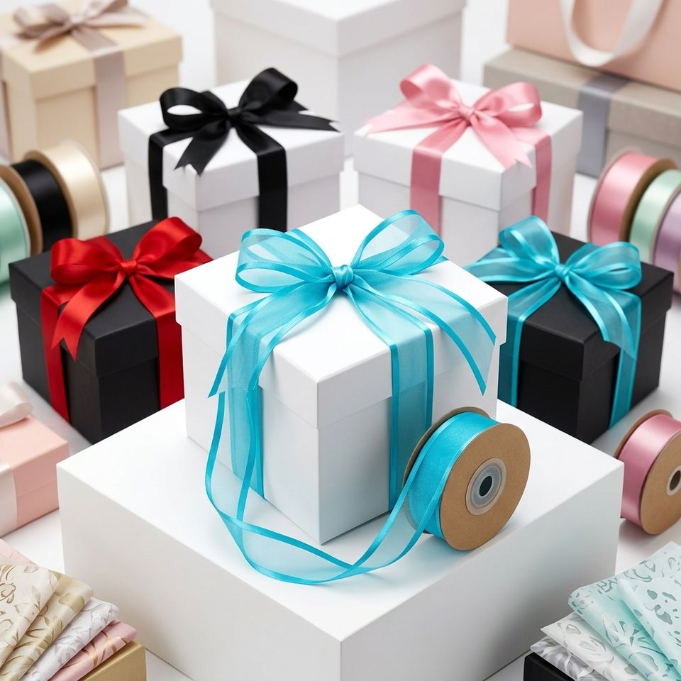 DIY Craft Satin Trim Organza Ribbon Spools Premium Florist Ribbon for ...