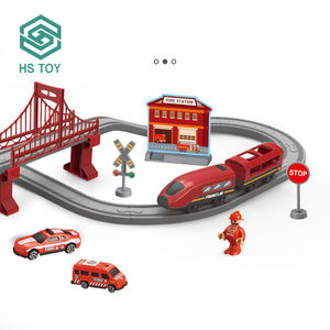 HS Engineering Plastic Kids Play DIY Electric City Rail Railway Train ...