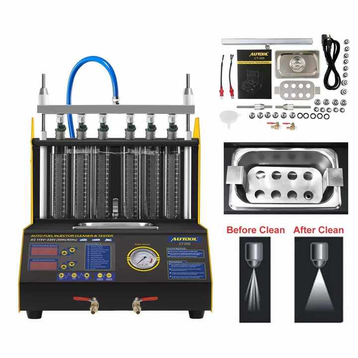AUTOOL CT200 Car Fuel Injector Nozzle Cleaner Injectors Tester 6 ...