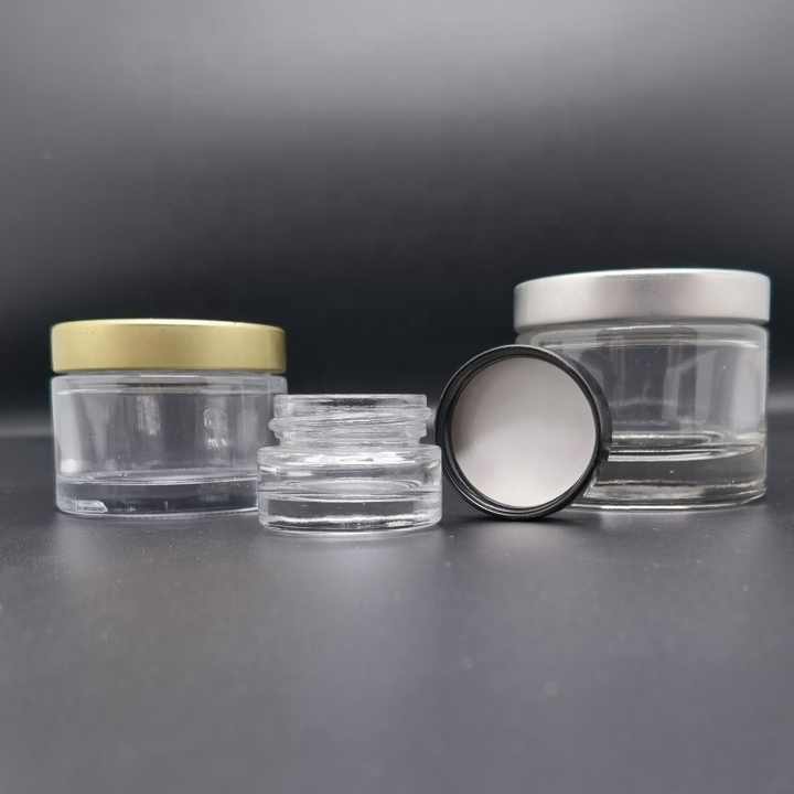 Heavy Base Bottom Clear Glass Cream Jar With Screw Cap 10g 20g 30g 50g 100g Glass Mini Jar for ...