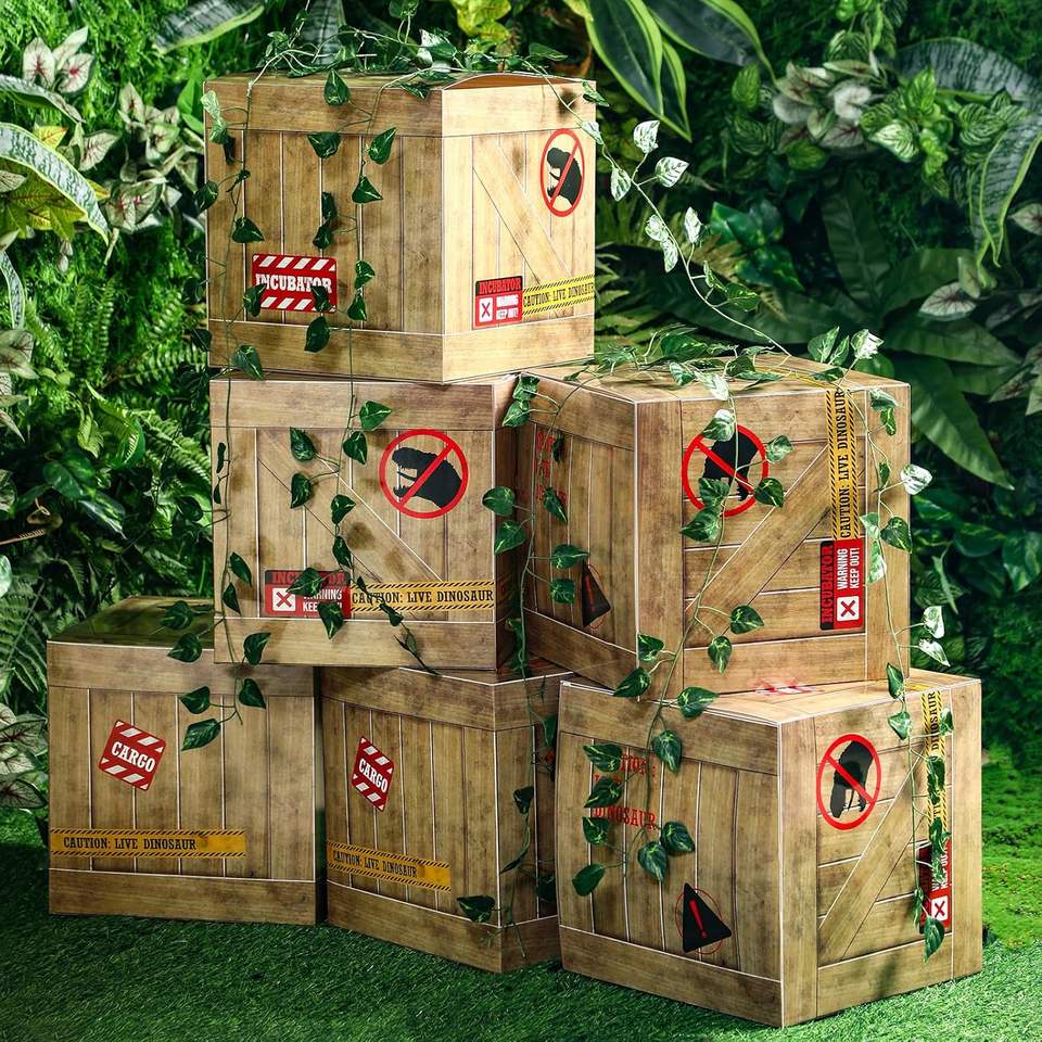 12x12x12 Inch Dinosaur Theme Boxes Dinosaur Party Decor Paper Boxes for ...