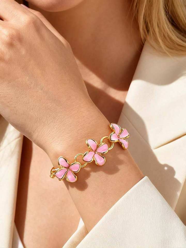 European American Hot Selling Gold Plated Color Dripping Flower Women ...