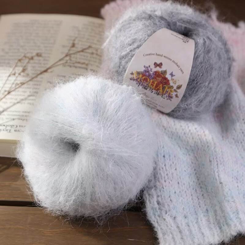 25g Premium Hand-woven Blended Yarn Featuring Mohair-Wool Blend with ...
