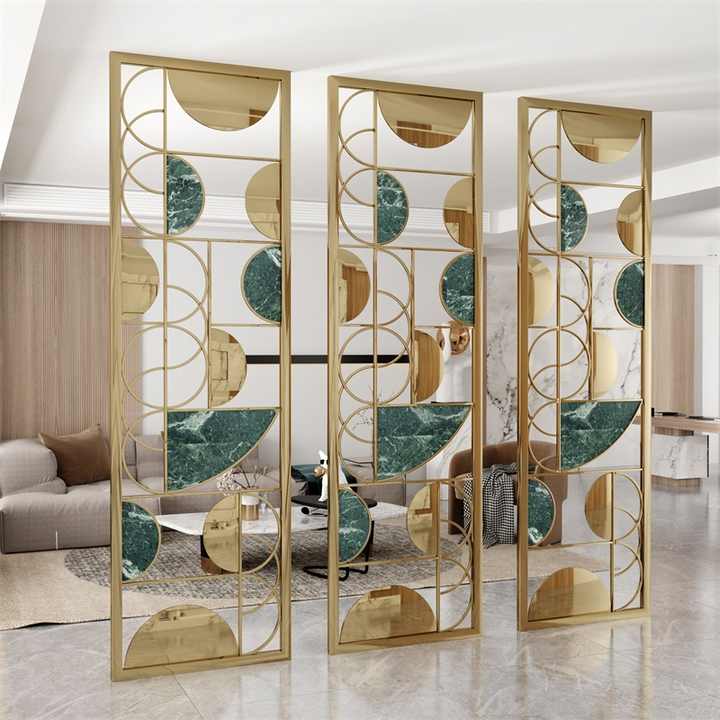 Cheap Acrylic Interior Decor Gold Partition Panels Stainless Steel ...