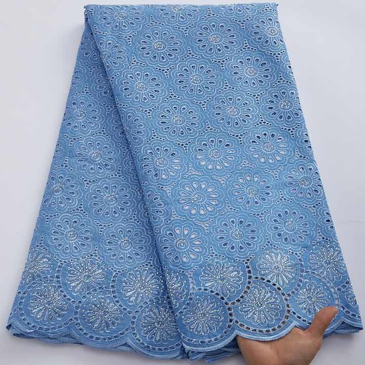 2983 Plain Gold 5 Yards Swiss Voile Lace African Swiss Lace Fabric Used ...