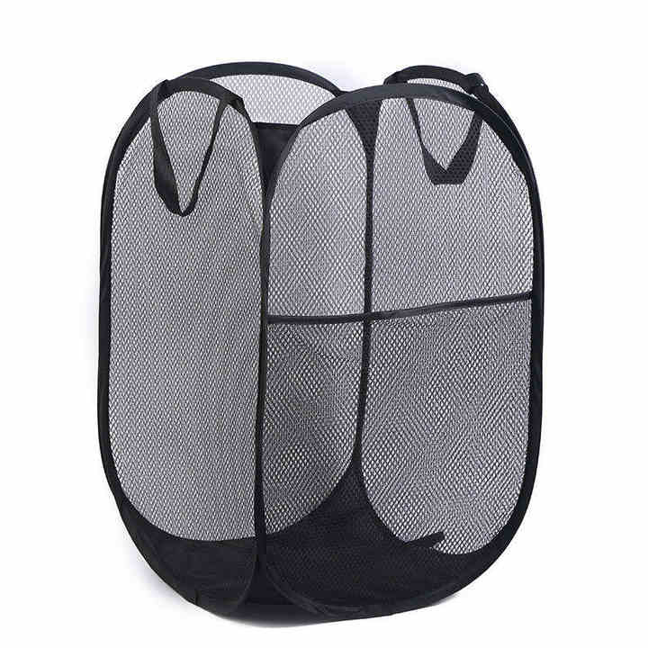 New Portable Mesh Pop up Laundry Hamper Basket Clothes Storage ...