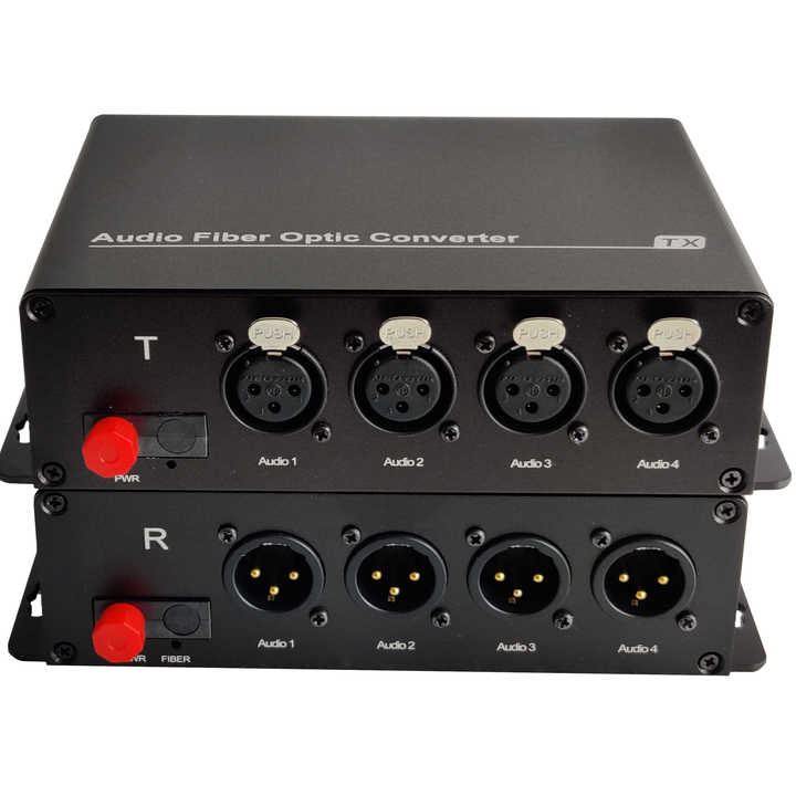 4ch unidirectional balanced audio fiber converter with xlr interface ...
