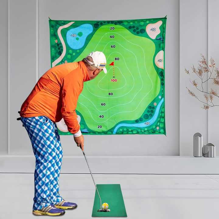 2 in 1 Chipping Game Golf Play Mat Indoor Outdoor Double-sided Chip ...