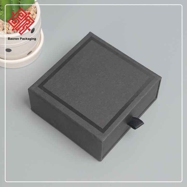 Baoren Custom Premium Gray Drawer Paper Box with Pull-Out Tabs ...