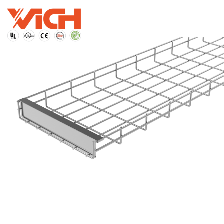 Self-locking Cover and End Cap for Wire Mesh Cable Tray