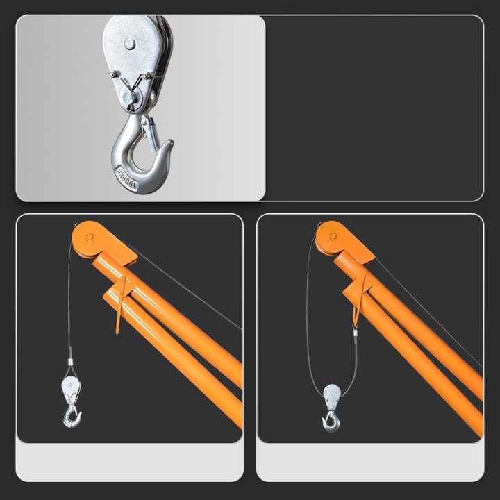 Outdoor 500KG 1000KG Mini Crane with Electric Hoist Small Crane Simply Operation Portable ...