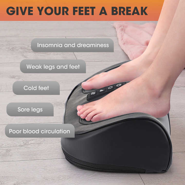 Hot Compress Electric Shiatsu Foot Massager Heated Rolling Relaxing ...
