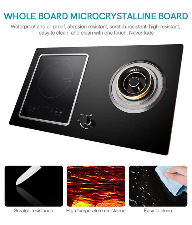 Free Standing Induction and Gas Hob Combined 2500W Cooker