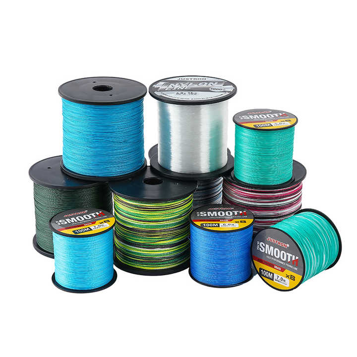For Justron 8x Braided Polyethylene Wire Tackle Durable Floating Line for Boat Fishing in River ...
