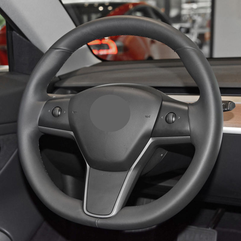 Sports Style Hand Sewn Microfiber Leather Car Steering Wheel Cover ...
