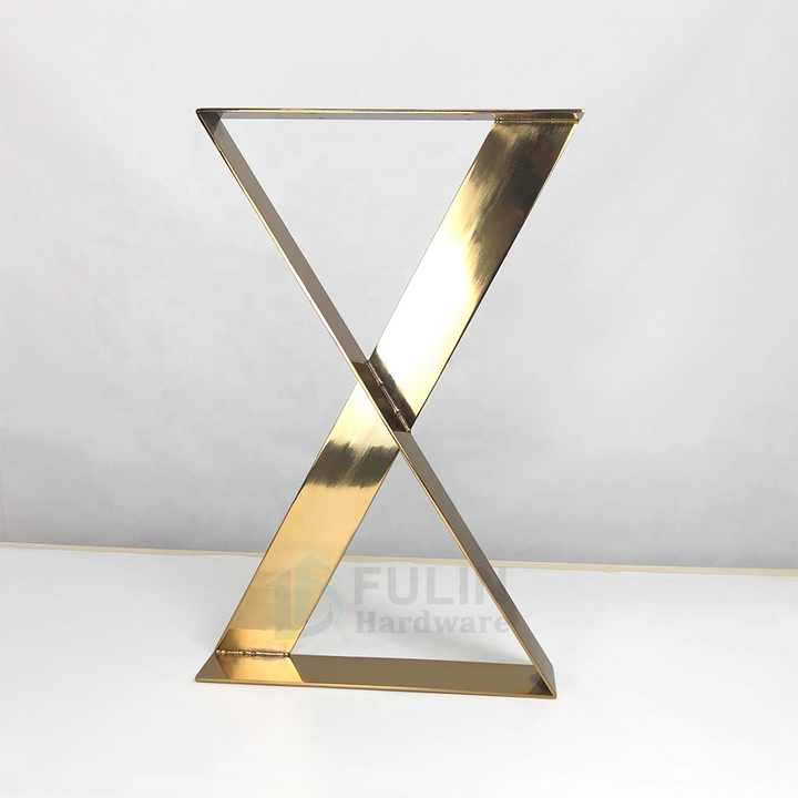 Good Price Solid Steel Brush Shinny Gold Metal Table Base BrassTable ...