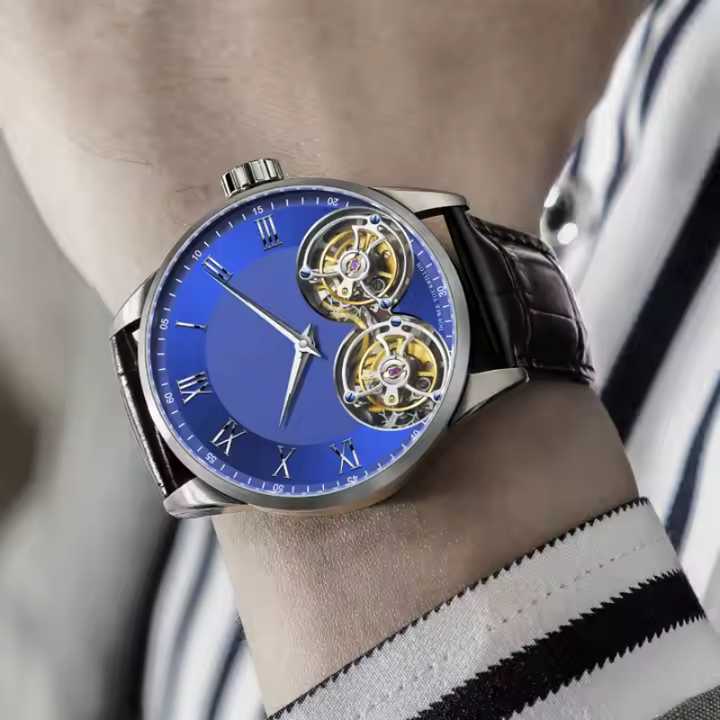 True Luxury Double Tourbillon Watch Men's Stainless Steel Sapphire OEM ...