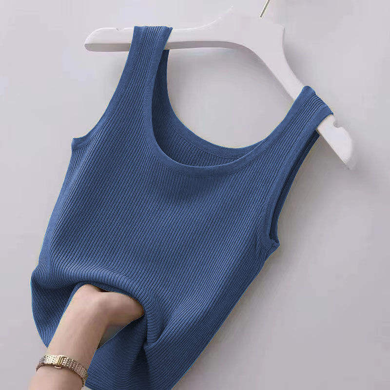 Women's Clothing Tanks for Female Ice Silk Camisole With Solid Knit ...