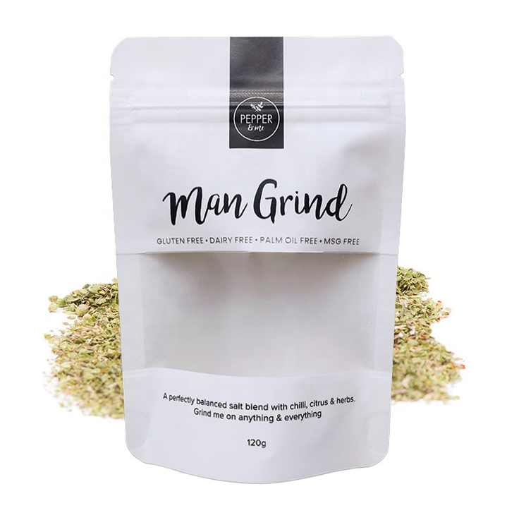 Customised Zip Sealed Eco Friendly Paper Spice Packaging