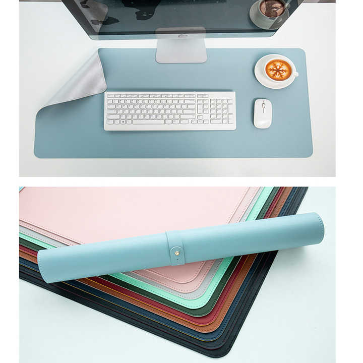 Easy Clean Non-Slip Office Desk Mat PVC Plastic with Both Sides Leather ...