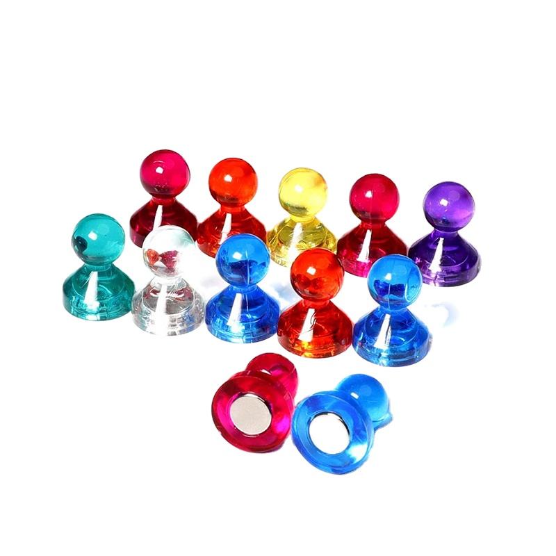 Magnetic Pushpins with 7 Different Colors of Crystal Plastic Casing for ...