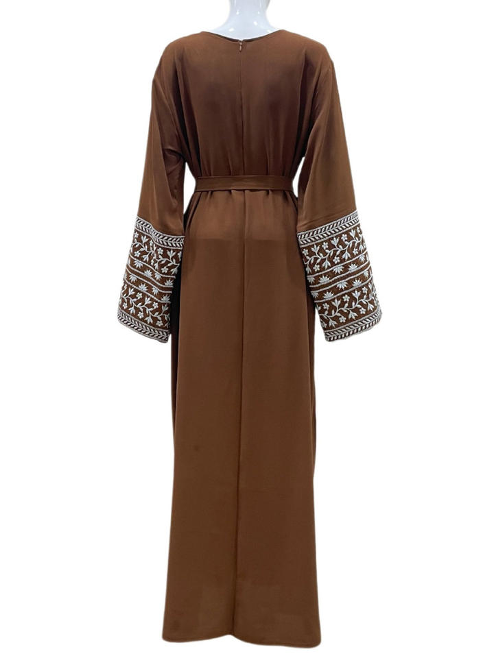Dubai Middle East Turkey Embroidered Wool Elegant Robe Arab Dress ...