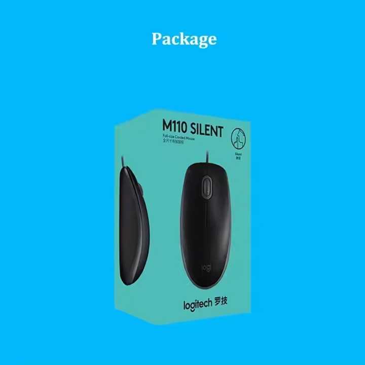 Original Logitech M110 Original Wired USB Mouse 1000dpi Silent Optical ...