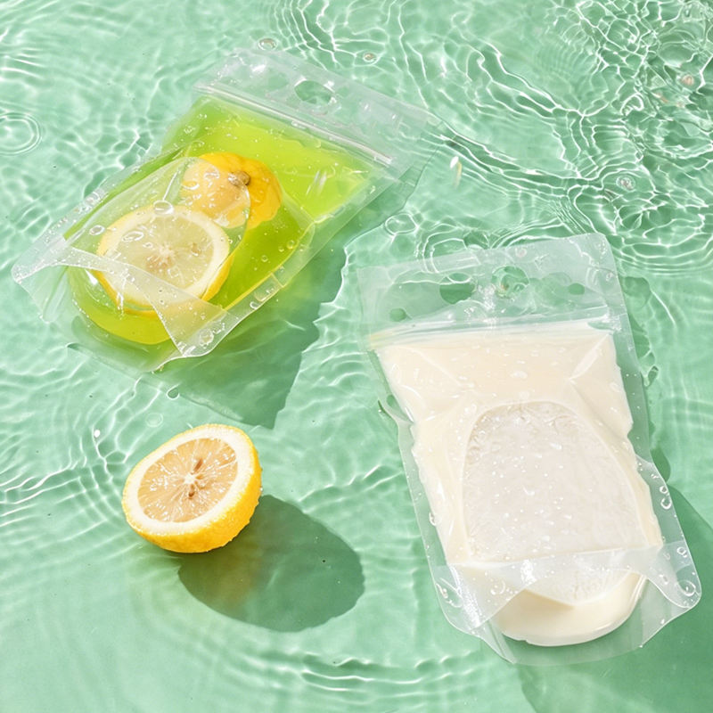 Disposable Plastic Drink Bags Clear Stand Up Juice Pouch for Coffee ...