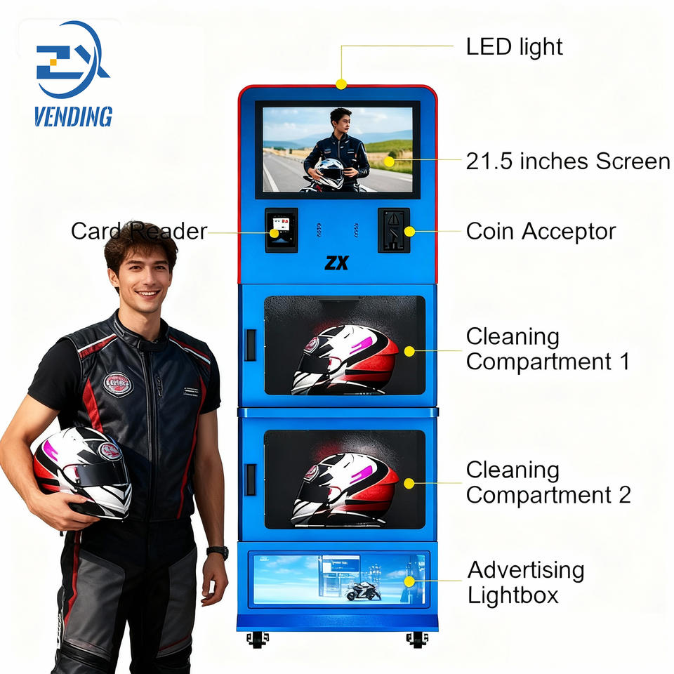 Automatic Helmet Cleaning Vending Device Custom Motorcycle Vendo ...