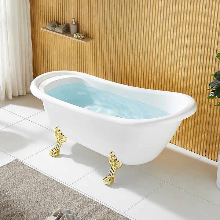 European Antique Style Acrylic Freestanding Bathtub Silver Supporting ...
