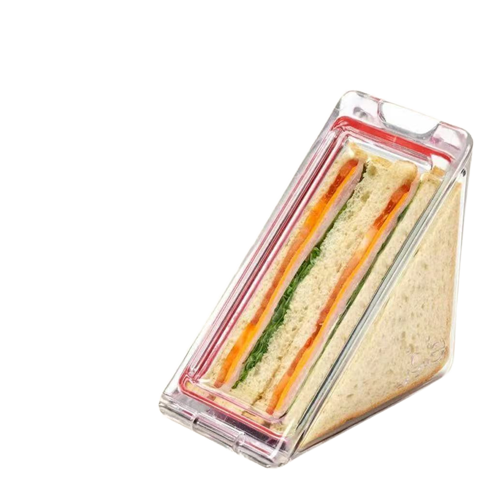 M Triangle Sandwich Reusable Leak-Proof Clear Plastic Food Packing Box ...