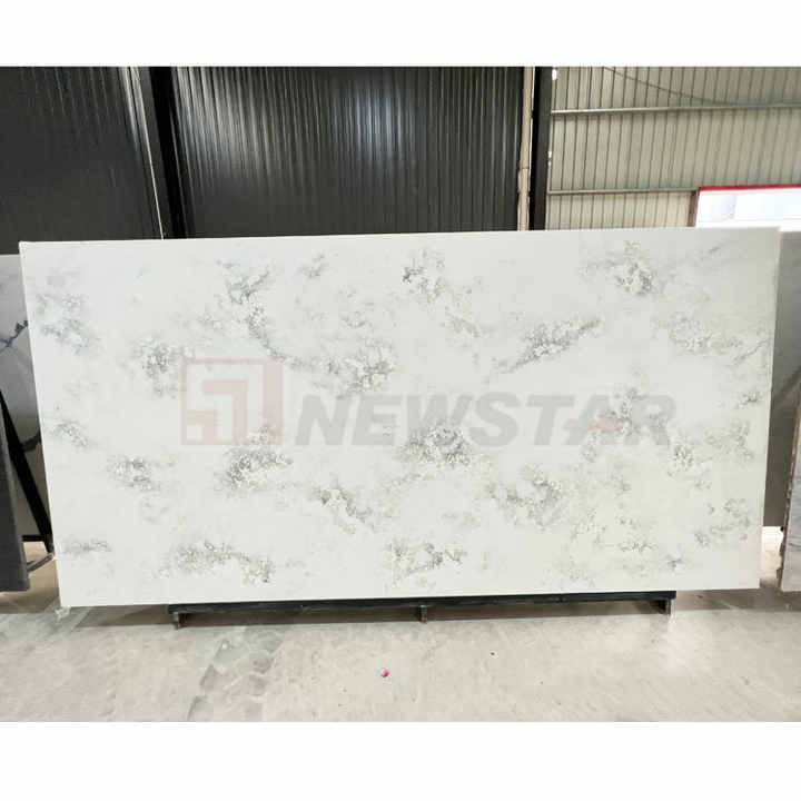 Engineer Stone White Quartz Shower Tile Bathroom Wall Facade Quartz ...