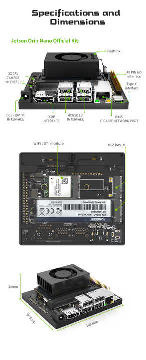 NVIDIA Jetson Orin Nano Entwickler kit 4GB 20TOPS Core Board Modul ...