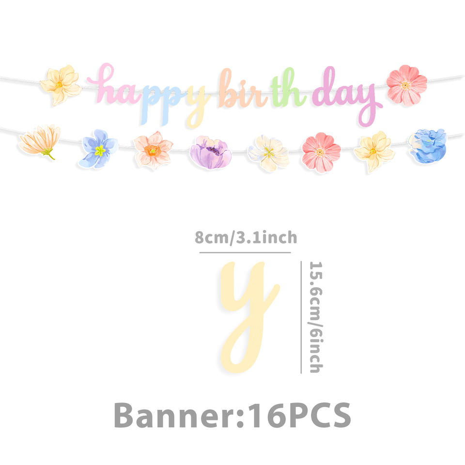 Spring Butterfly Birthday Banner Garland Balloon Spiral Cake Topper ...