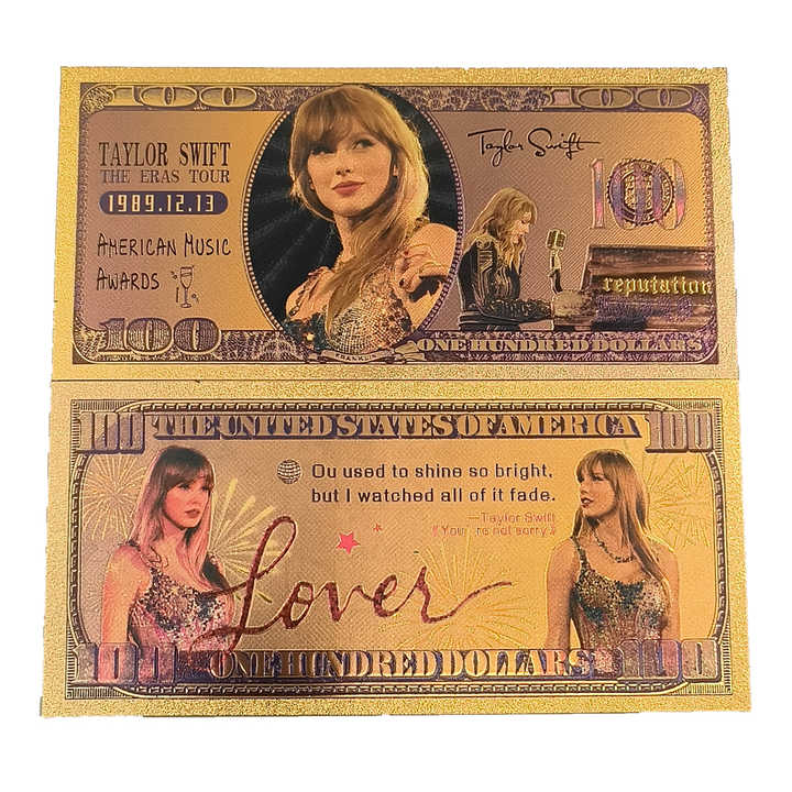 Souvenir Price Taylor-Swift 100 Dollars Money Gold Bill Collection Gift ...