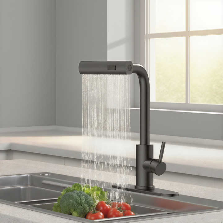 Modern Design Waterfall Kitchen Faucet Pull Down&3 Functions Sprayer ...