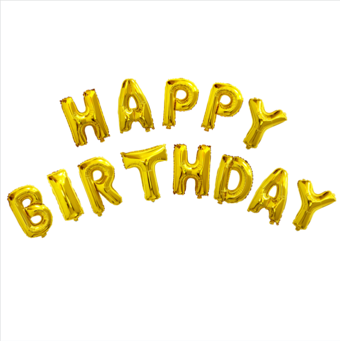 16 Inch Gold Fat Letter Foil Balloons HAPPY BIRTHDAY Set BSCI Certified ...