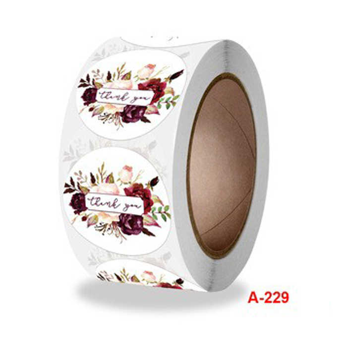 Kraft Paper Thank You Sticker Roll for Handmade Shop Envelope Sealing ...