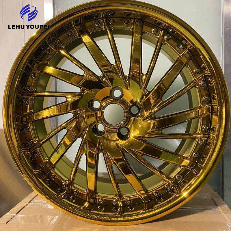 18-26 Inch Deep Dish Gold Two Piece Forged Aluminum Wheels New ...
