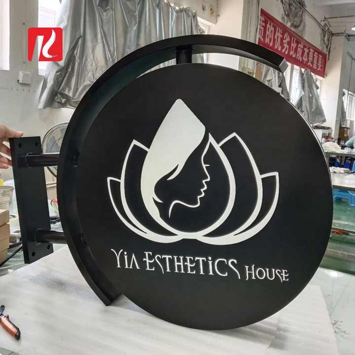 Custom DIY Round LED Light Box Double Sided Advertising Light Box Sign ...