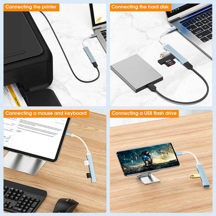 4 in 1 USB Type C Hub - High-Speed Compatibility Adapter