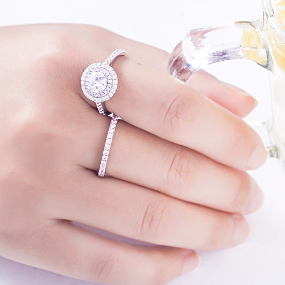 Customizable 925 Silver Dual Tone Zircon Ring for Women's Fashion ...