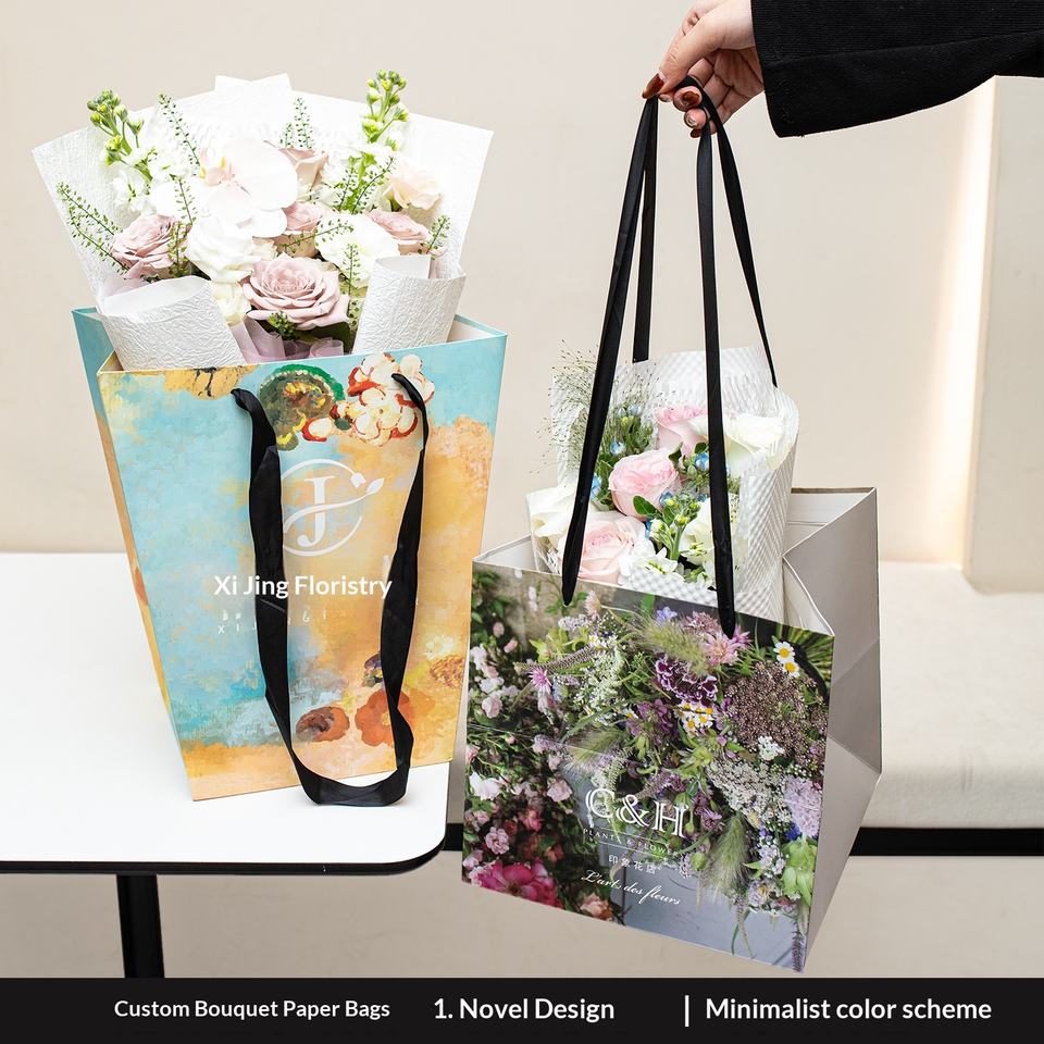 Classic Paperboard Flower Handbag Valentine's Day Birthday Gift Bag ...