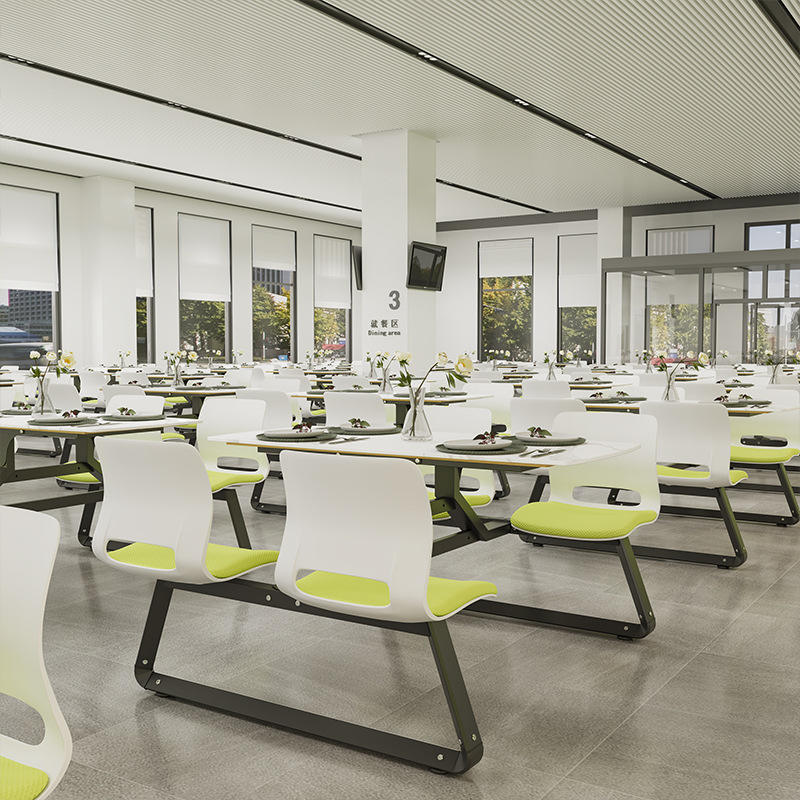 School Commercial Canteen Dining Tables and Chairs Staff People Fast ...