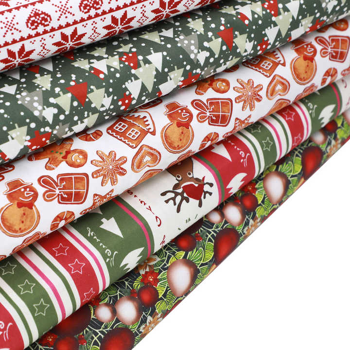 Christmas Print Cotton Fabric - Soft Quilting Material for Christmas ...