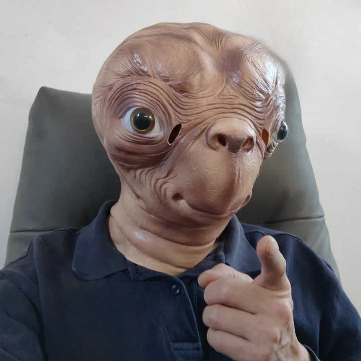 ET Alien Latex Mask - Cute Scary Full Head Halloween Mask ...