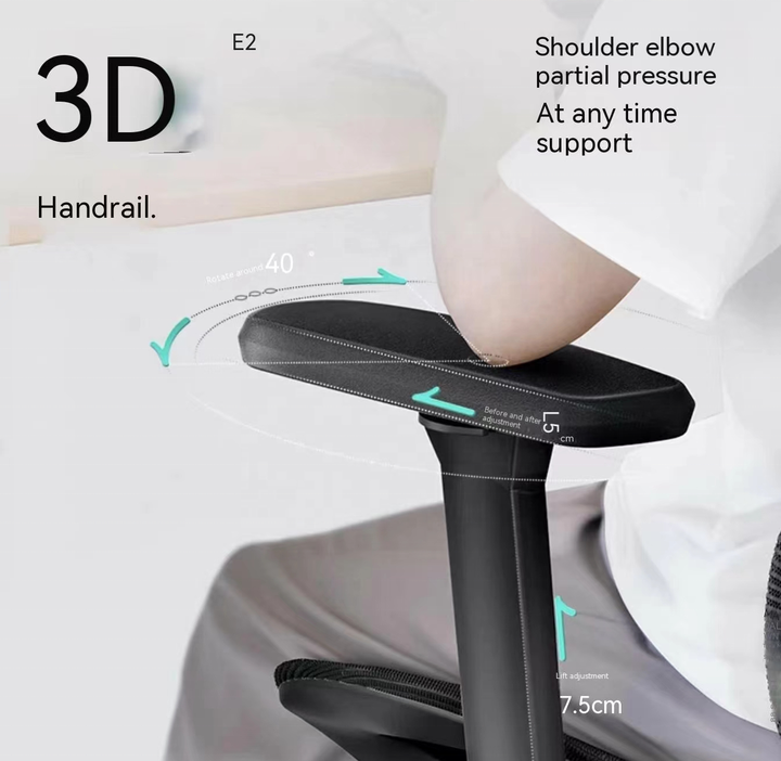 Hbada E2 Ergonomic Chair with Adjustable Lumbar Support & 3D Armrests ...
