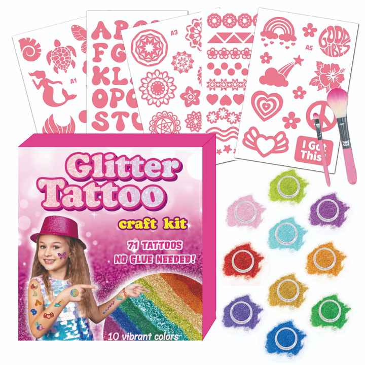 Flash Powder Glitter Tattoo Children DIY Body Painting Set Creative ...